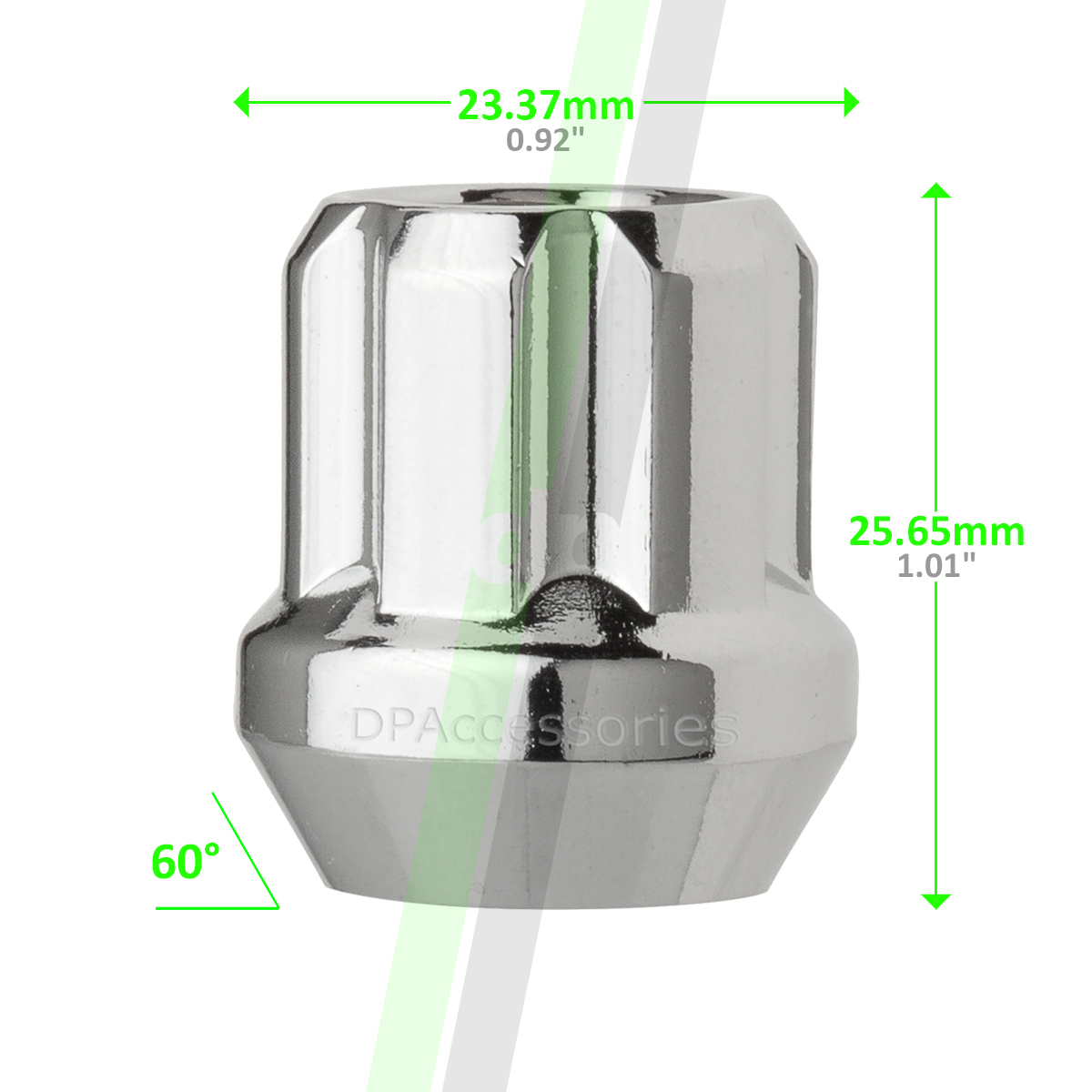 24 Chrome 14x1.5 Open End Duplex Spline Tuner Lug Nuts for Aftermarket ...